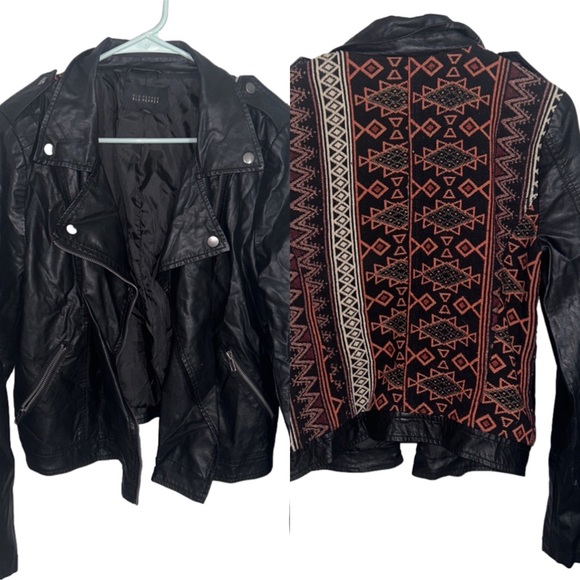 Blu Pepper | Jackets & Coats | Blu Pepper Faux Leather Jacket W Design ...